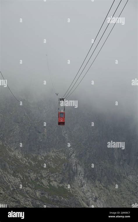 Cable Car Disappearing Into The Clouds On Its Journey To Lomnicky Stit High Tatras Slovakia