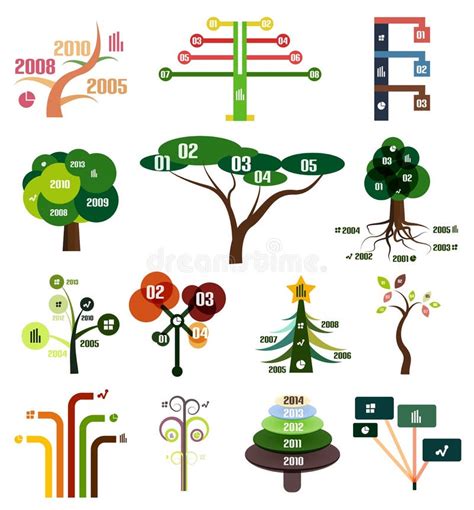 Vector Set Of Tree Infographic Design Templates Stock Vector Illustration Of Arrow Education