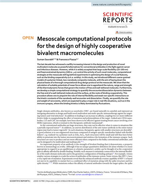 Pdf Mesoscale Computational Protocols For The Design Of Highly Cooperative Bivalent Macromolecules