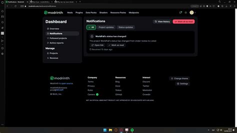 Error When Refreshing Notifications Page · Issue 1309 · Modrinthknossos · Github