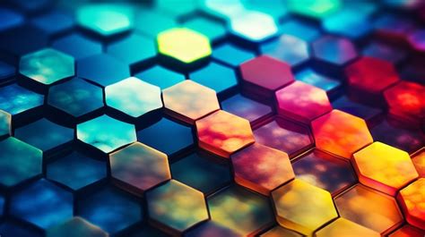 Premium Ai Image A Multicolored Hexagon Background And A Realistic 3d