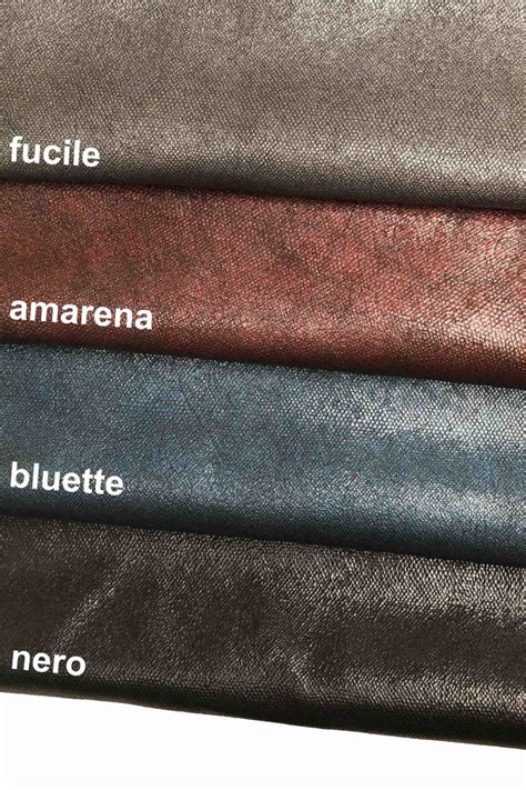METALLIC PYTHON Print Leather With Scaly Texture Crackle Goatskin Blu Black Hide Textured Hide