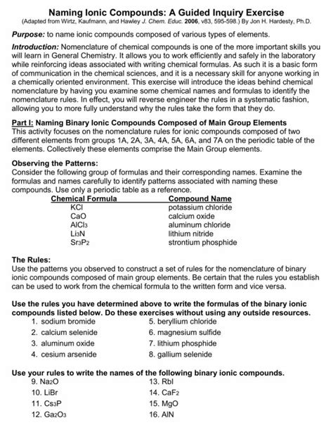 Naming Ionic Compounds Worksheet 650843 Naming Ionic Db Excel