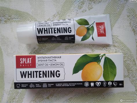 Зубная паста SPLAT Whitening. Mint oil + lemon oil - «Новинка SPLAT ...