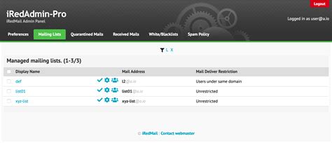Allow Mailing List Owner To Manage Lists In Iredadmin Pro Issue