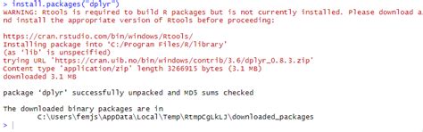 installing dplyr biost ts
