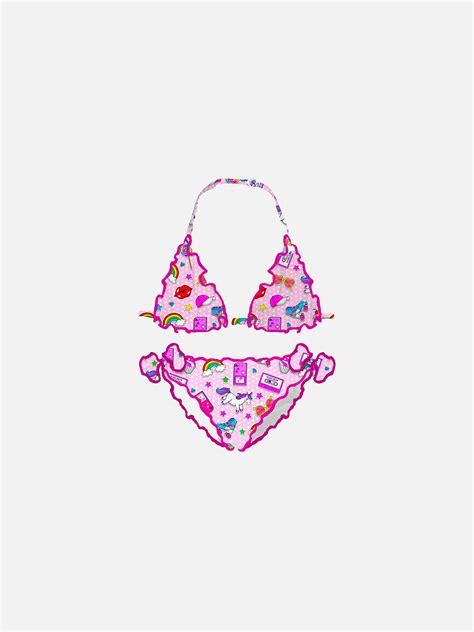 Mädchen Triangel Bikini Mit Muster Mc2 Saint Barth