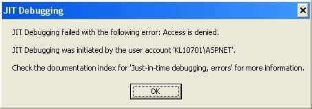 Ending The Year With Obscurity Jit Debugging Failed With The Following Error Scott Hanselman