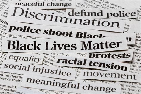 Black Lives Matter Protests Newspaper Headlines Editorial Stock Image