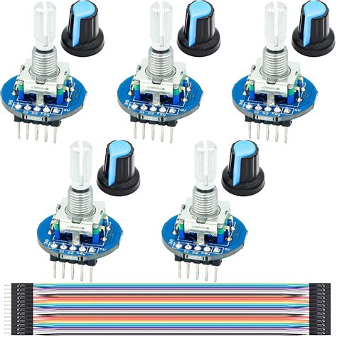 youmile 5 pcs rotary encoder module 360 degree encoding module potentiometer sensor round audio