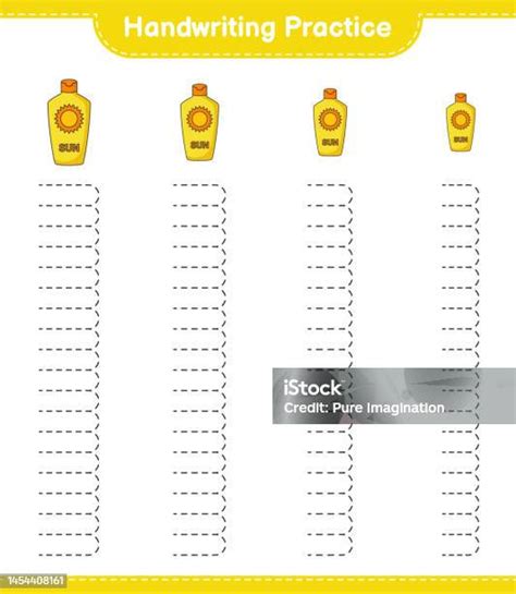 필기 연습 자외선 차단제의 추적 라인 교육 어린이 게임 인쇄 워크시트 벡터 일러스트 레이 션 0명에 대한 스톡 벡터 아트 및 기타 이미지 Istock
