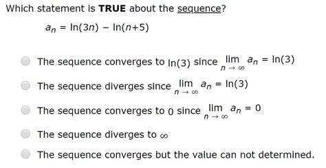 Solved Which Statement Is True About The Sequence An