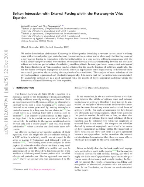 Pdf Soliton Interaction With External Forcing Within The Kortewegde Vries Equation Yury