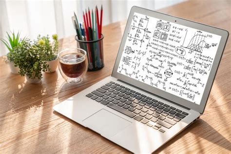 Premium Photo Mathematic Equations And Modish Formula On Computer Screen