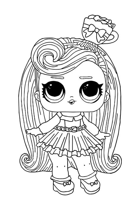 Раскраска ЛОЛ с волосами Дорогуша Бесплатнo Pаспечатать или Cкачать Oнлайн
