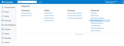 External Application Setup Community