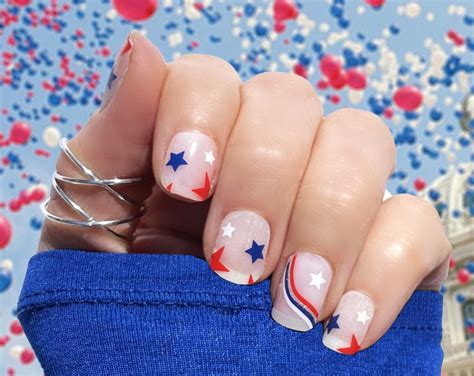 Tie Dye Americana Nail Wraps Red White And Blue Nails 4th Of July