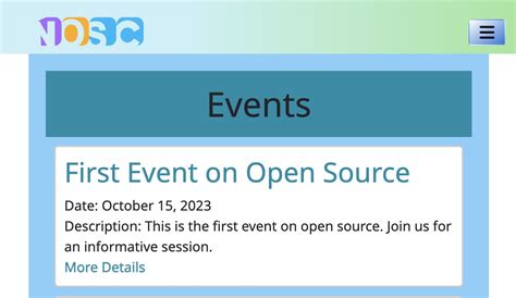 Hamburger Not Functional In Events Page Issue Nitrr Open Source Community Nosc Website