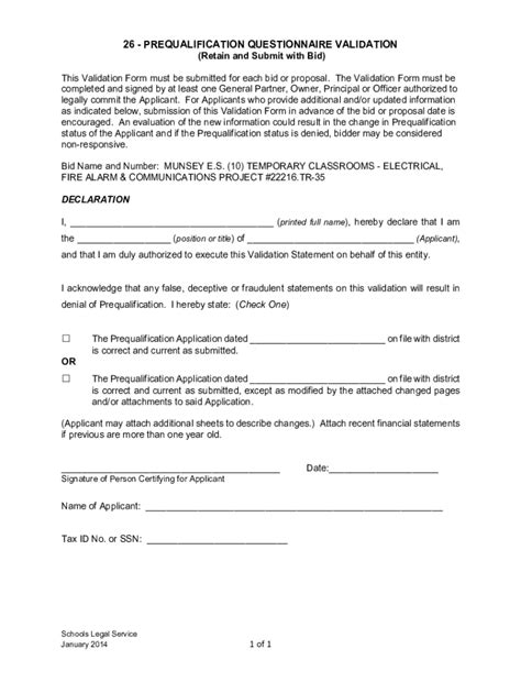 Fillable Online Prequalification Questionnaire Form Fax Email Print Pdffiller