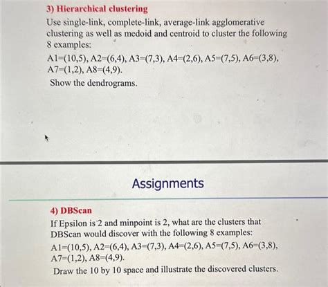 solved 3 hierarchical clustering use single link