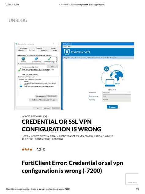 Credential Or Ssl Vpn Configuration Is Wrong Unblog Pdf Transport Layer Security Virtual