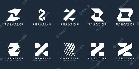 추상 세트 모노그램 문자 Z 로고 디자인 프리미엄 벡터