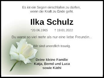 Traueranzeigen Von Ilka Schulz Nordwest Trauer De