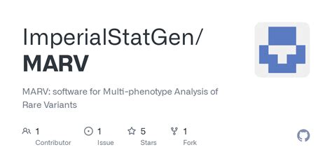 Github Imperialstatgenmarv Marv Software For Multi Phenotype Analysis Of Rare Variants