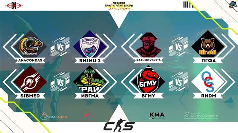 Медики тоже играют в игры 4 Cs2 Anacondas Rnimu 2 Razumovsky T ПГФА Sibmed ИвГМА БГМУ Rnmd