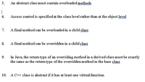 Solved 5 An Abstract Class Must Contain Overloaded Methods