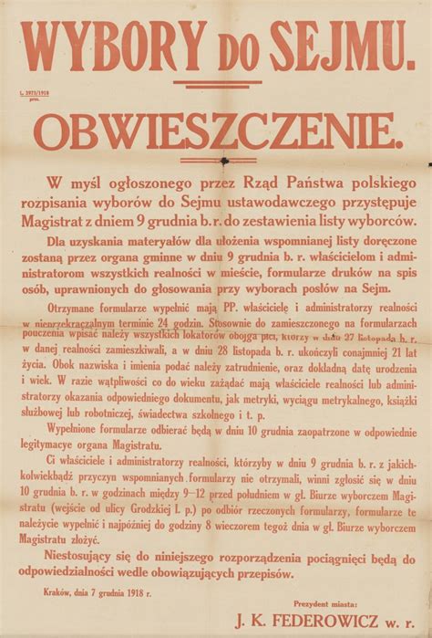 Setna rocznica przeprowadzenia wyborów do Sejmu Ustawodawczego