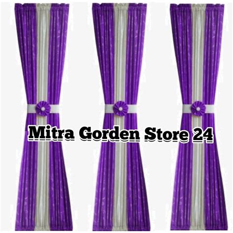 Gorden Minimalis Vita Ikat Tengah Korden Jendela Kupu Kupu Spiral Ungu