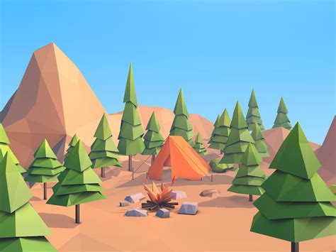 low poly island free 3d model c4d free3d