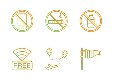 Airport Vector Icon Set 17358367 Vector Art At Vecteezy