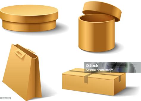 현실 빈 골 판지 상자 열렸습니다 갈색 배달 합니다 투명 한 흰색 배경에 깨지기 쉬운 기호로 판지 패키지 웹에 대 한 격리 된 이랑의 집합입니다 컨테이너 운송 운송 및 메일