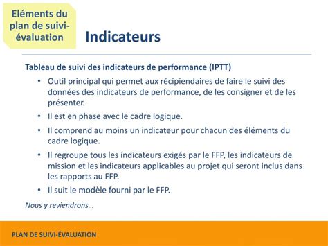 PPT PLAN DE SUIVI ÉVALUATION PowerPoint Presentation free download