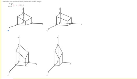 solved sketch the solid whose volume is given by the