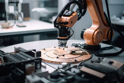 Robot Arm Assembling Circuit Boards Artificial Intelligence Generative