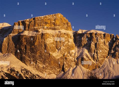 Gruppo Sella Sasso Pordoi Seen From Passo Sella Val Di Fassa