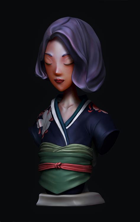 Japanese Lady Zbrush Behance