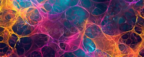 Colorful Abstract Neural Network Visualization Stock Photo Image Of Cyberspace Concept