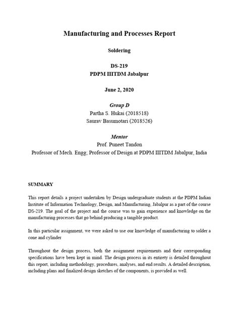 Soldering Report Pdf Soldering Solder