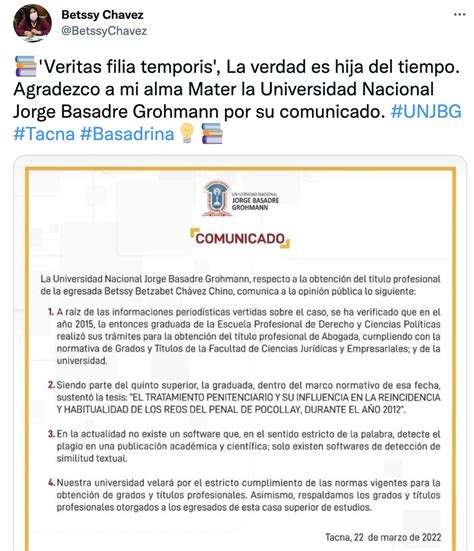 Betssy Chávez Es Respaldada Por Su Universidad Tras Ser Acusada De