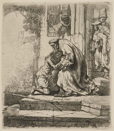 Lot 130 Rembrandt Return Of The Prodigal Son Etching 1636 Case