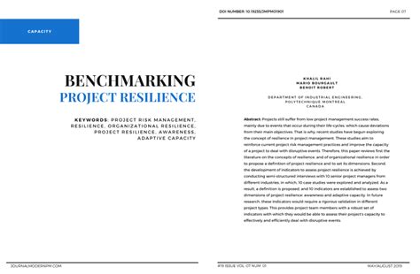 Pdf Benchmarking Project Resilience
