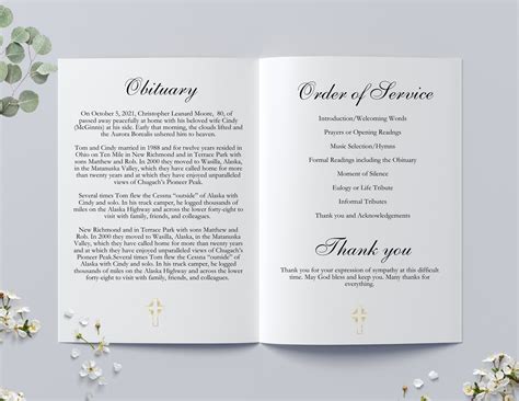 Funeral Program Template Christian Funeral Program Funeral Program