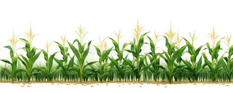 Isolated Cornfield Set Against Transparent Background Stock Photo
