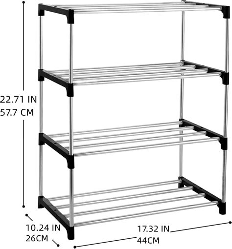 4 Tier Stackable Small Shoe Rack Lightweight Shoe Shelf Storage Organizer For Entryway Hallway