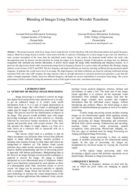pdf blending of images using discrete wavelet transform