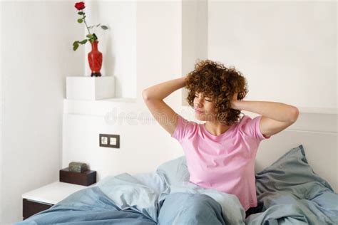 Sleepy Woman On Bed At Home Stock Image Image Of Female Cozy 274566553
